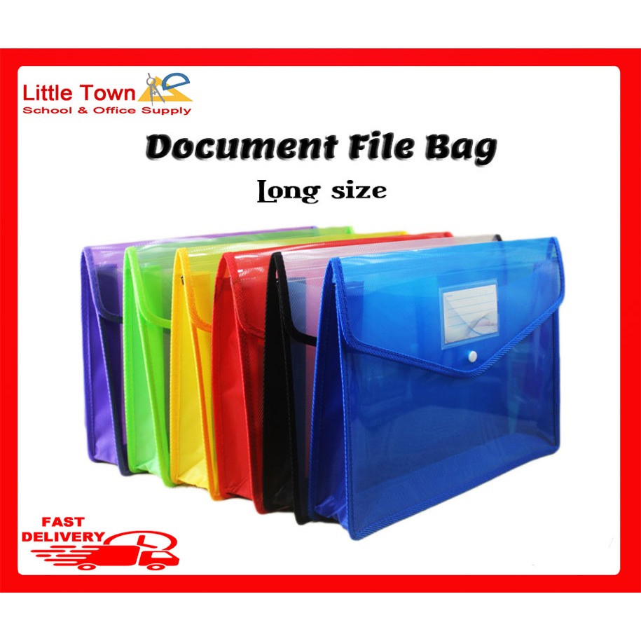 Transparent Document Bag Snap Botton Plastic Storage Document Bag Long ...