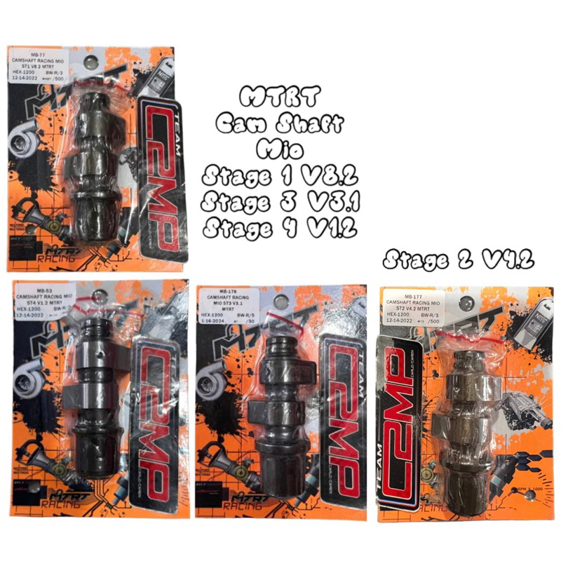 MTRT Cams Camshaft Mio Sporty Stage 1 V8.2 , Stage 2 V4.2 , Stage 3 V3.1 , Stage 4 V1.2 | Shopee ...