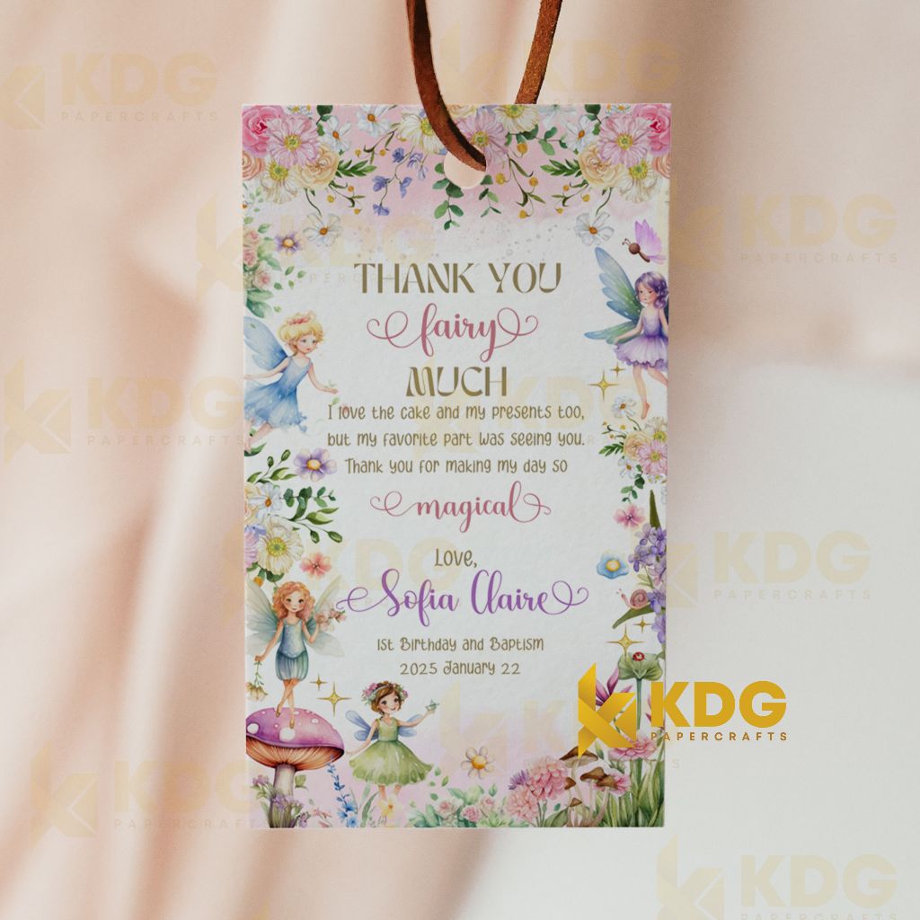 10 pcs - THANK YOU GIFT TAGS FOR KIDS BAPTISM / BIRTHDAY - Girls Flower ...