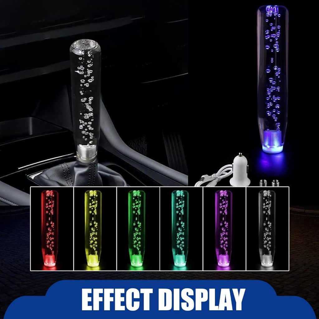 7 Colors Universal Car Crystal Bubble Gear Stick Shift Lever Shifter ...