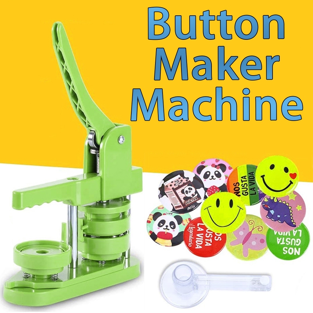 Portable Button Maker Machine DIY Pin Button Handmade Badge Punch Press ...