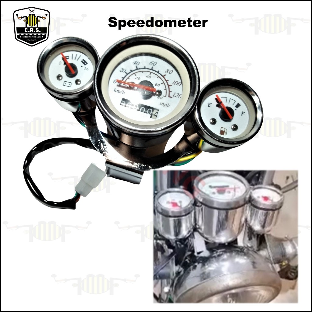 speedometer 3 in 1 silver color cafe racer and scrambler parts | Shopee ...