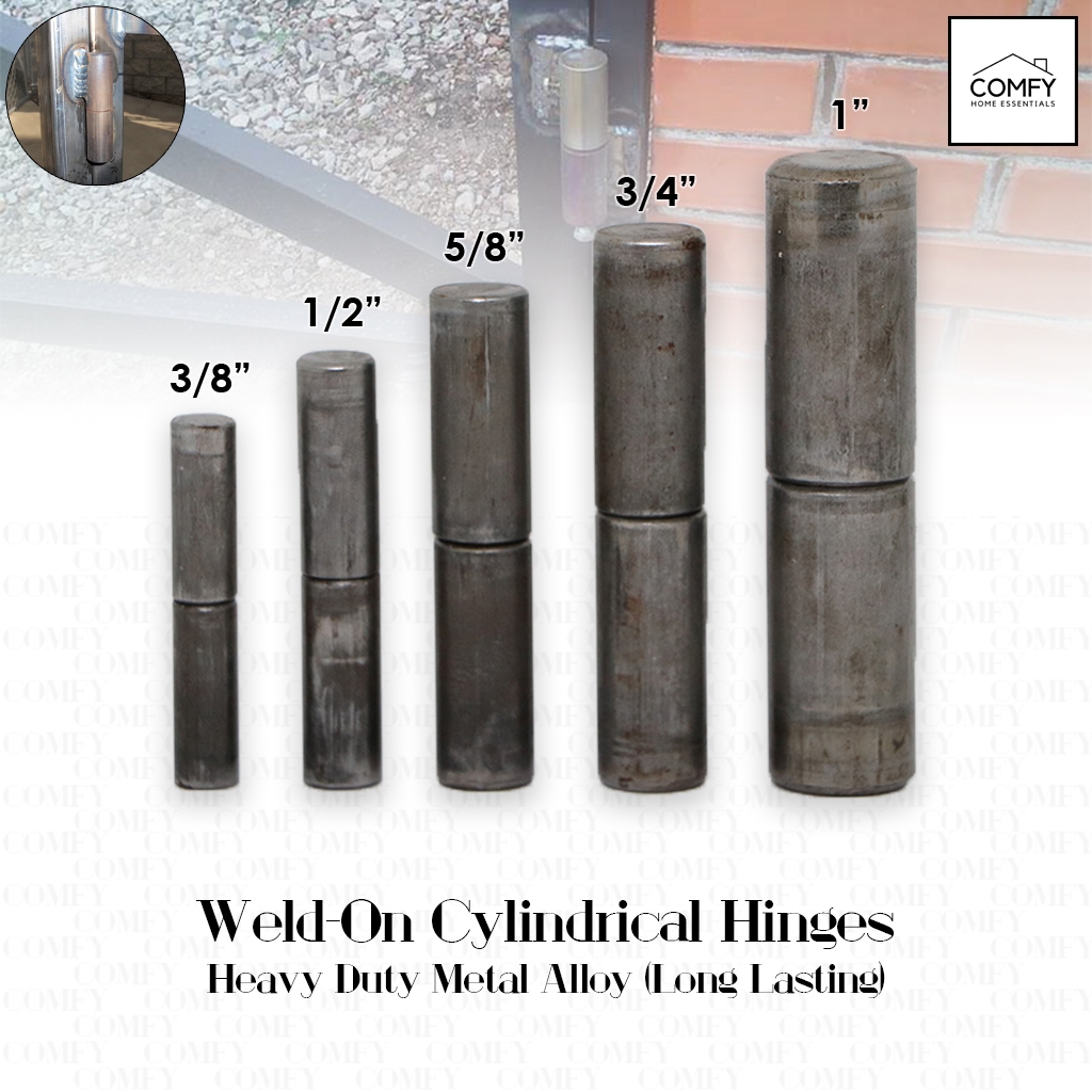 HEAVY DUTY Iron Weld-On Hinge Cylindrical Gate Hinges Steel Door 3/8" 1 ...
