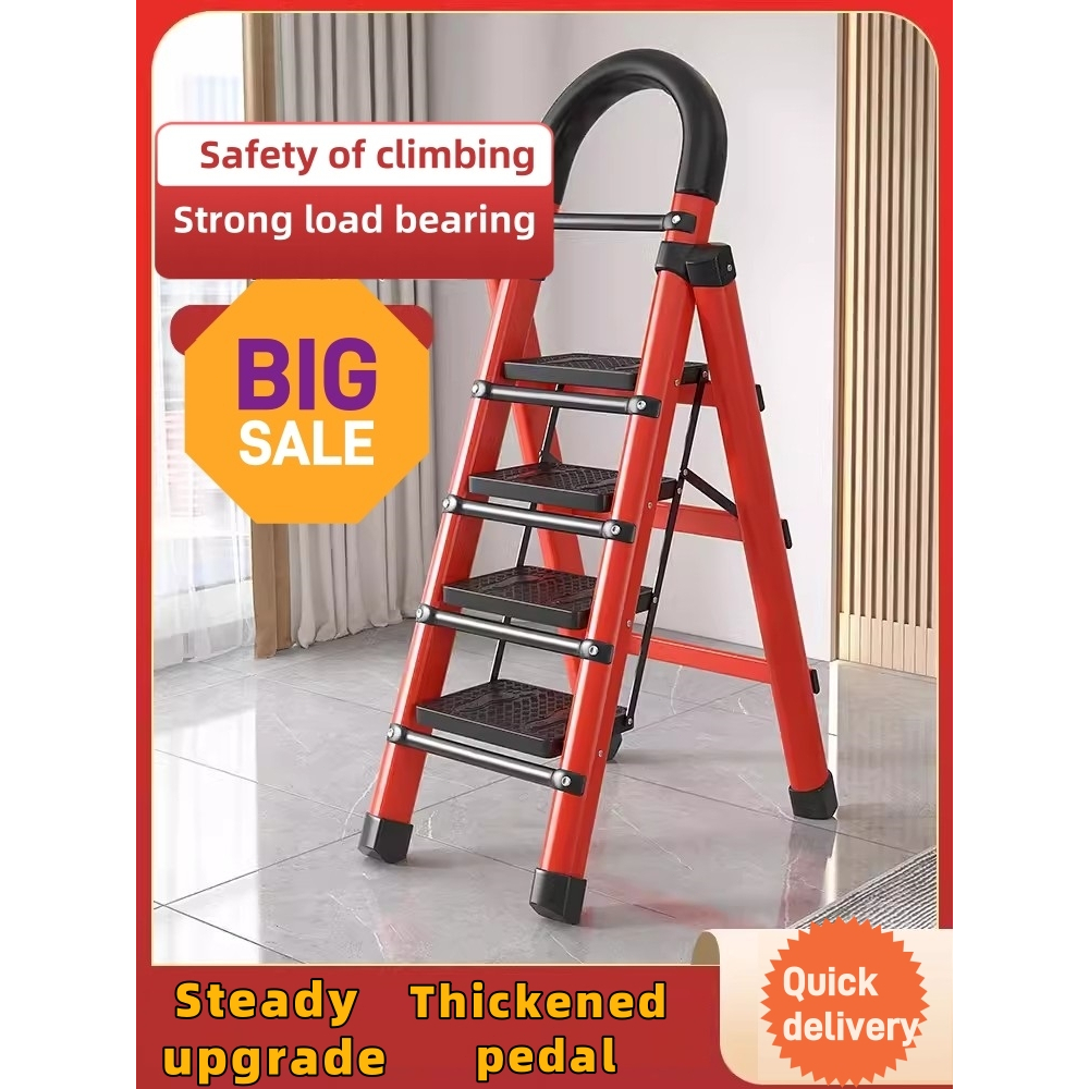 Home Portable Step Folding Ladders Mobile Stairs Herringbone Ladder ...