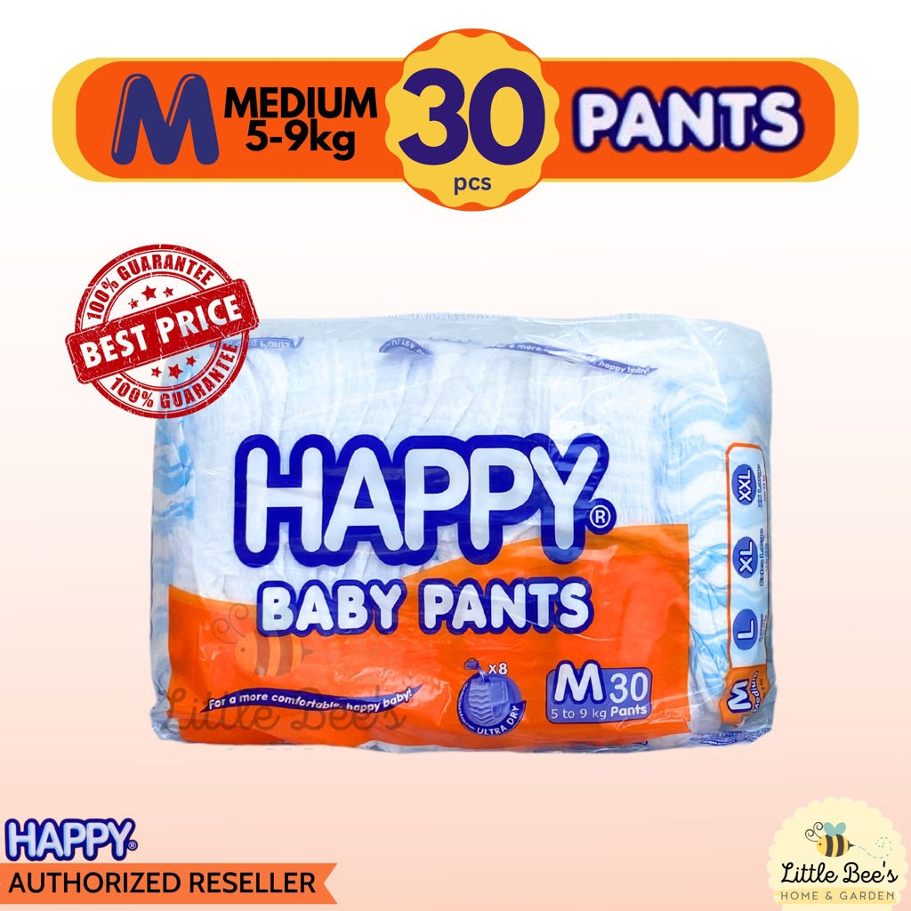 HAPPY BABY PANTS Medium Diapers 30pcs per pack | Shopee Malaysia