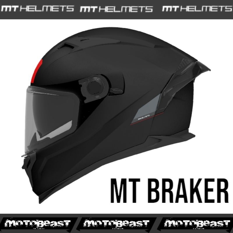 MT HELMETS BRAKER Fullface Dual Visor Helmet w/ Free Extra Clear Visor ...