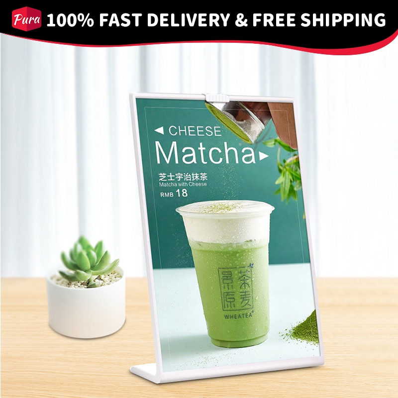 A4 Slanted Sign Holder Milk Tea Shop Menu Price Sign Fall Resistant ...