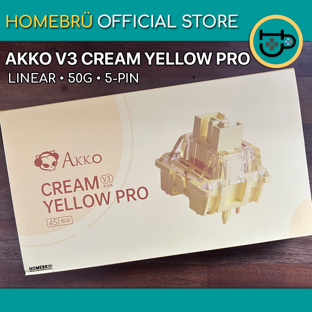 [45pcs | 10pcs] Akko V3 Cream Yellow PRO Linear Mechanical Keyboard ...