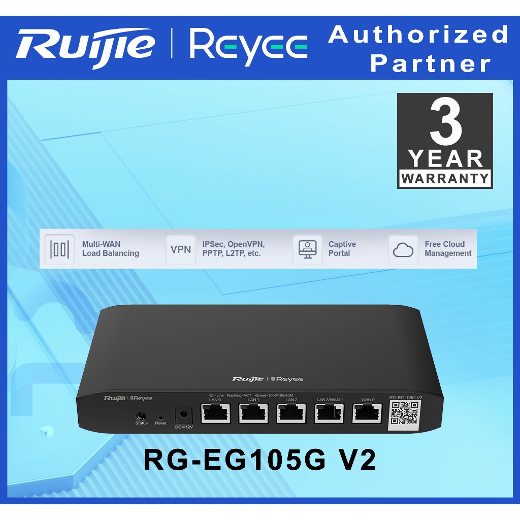 Ruijie RG-EG105G V2 5-Port Gigabit Cloud Managed Router | Shopee Malaysia