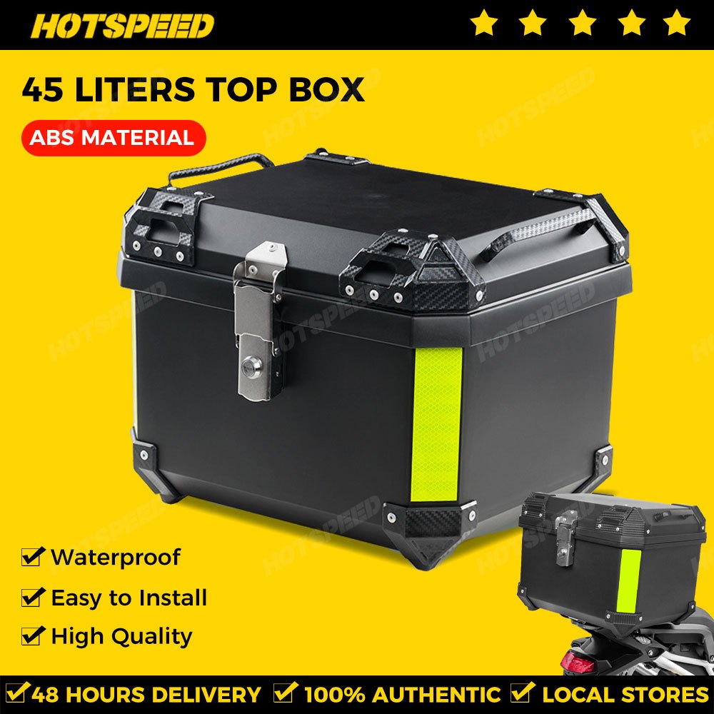 HOTSPEED Top Box 45 Liters For Motorcycle Universal Hard Plastic ...