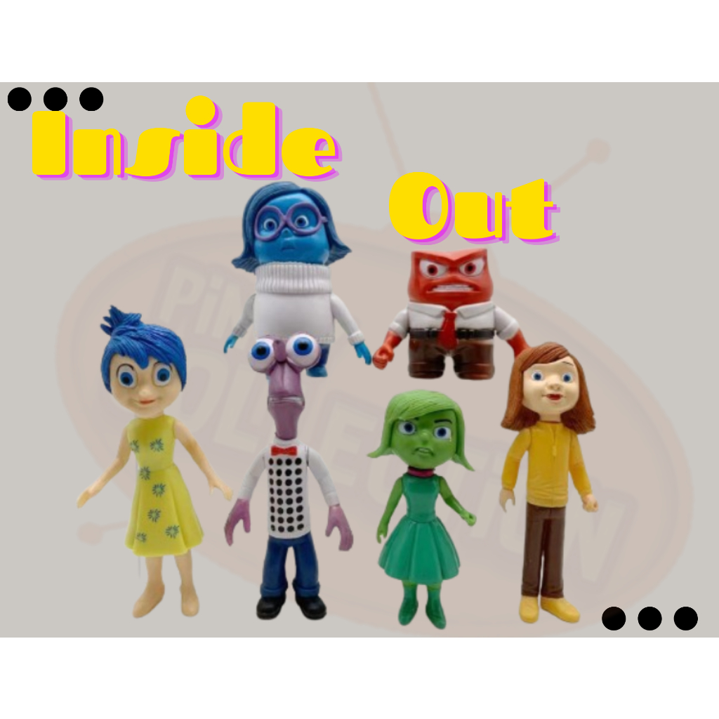 Inside Out Set of 6 Joy Sadness Anger Disgust Fear Collectible Toy For ...