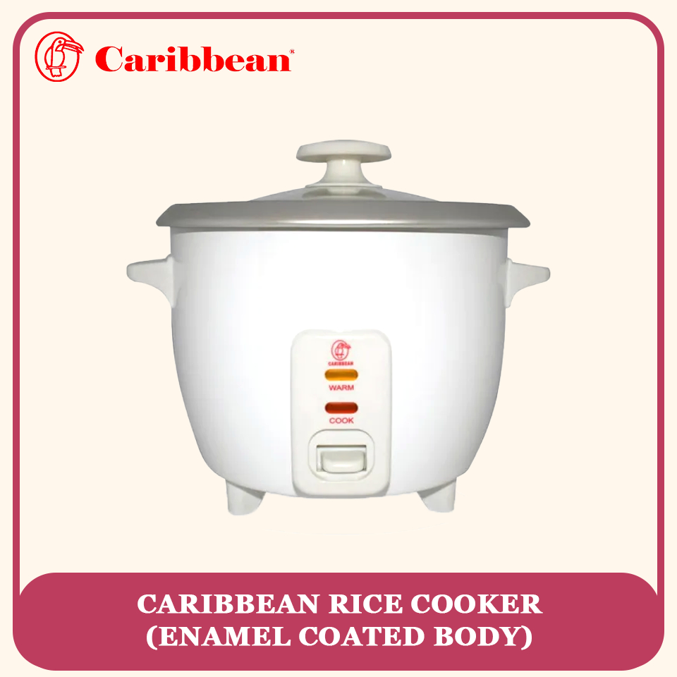 Caribbean Rice Cooker CERC-1000 1 Liter White Enamel-Coated Body ...