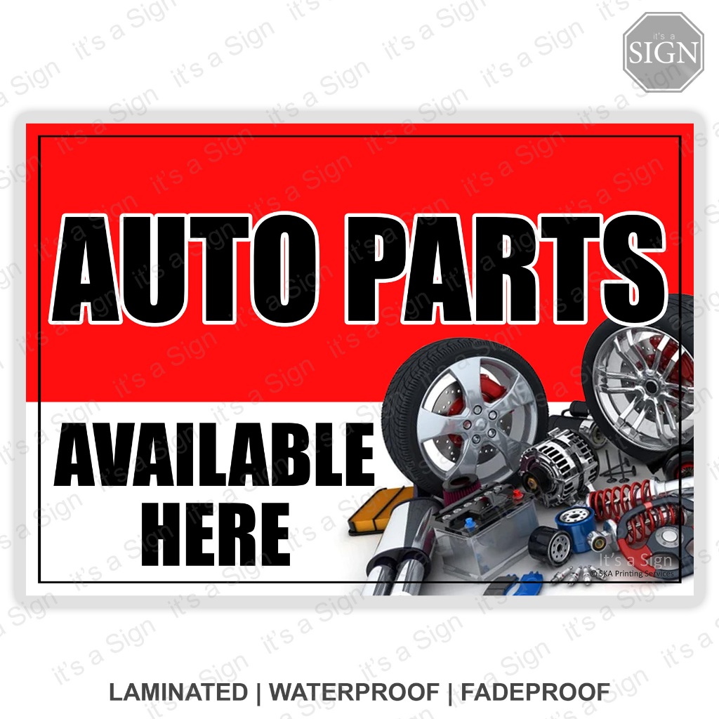 Auto Parts Motor Car Repair Store Sign - Laminated Signage - A4/A3 Size ...