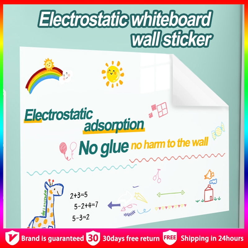 Electrostatic Adsorption Whiteboard Wall Sticker Reusable Static Cling ...