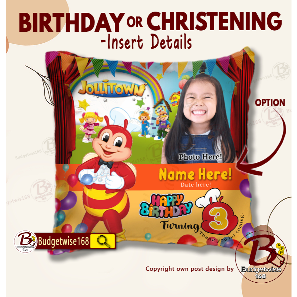 Jollibee birthday theme customized insert photo and details to the ...