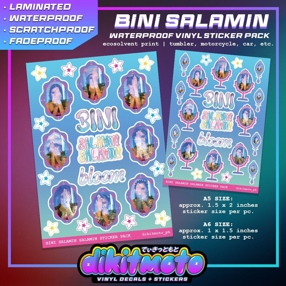 [dikitmoto] BINI SALAMIN SALAMIN STICKER PACK Aiah Colet Maloi Gwen ...