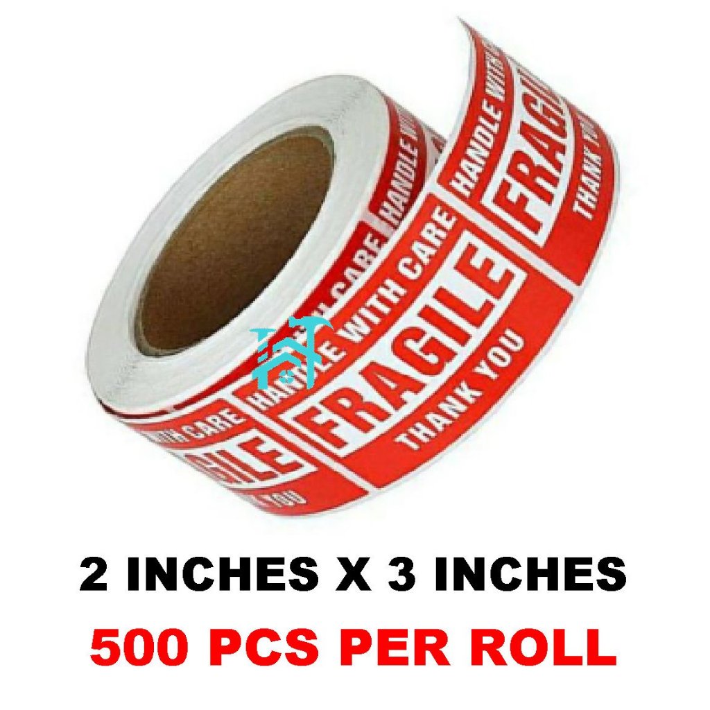 FRAGILE STICKER 2 X 3 INCHES (500 PCS [PER ROLL) | Shopee Malaysia