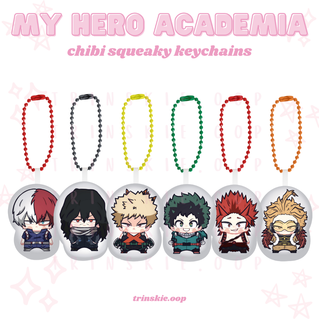 MY HERO ACADEMIA chibi squeaky keychains | trinskie.oop (deku, bakugou ...