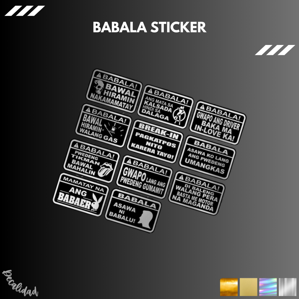 Babala Sticker part1 yayamanin goldchrome mattgold silver hologram ...