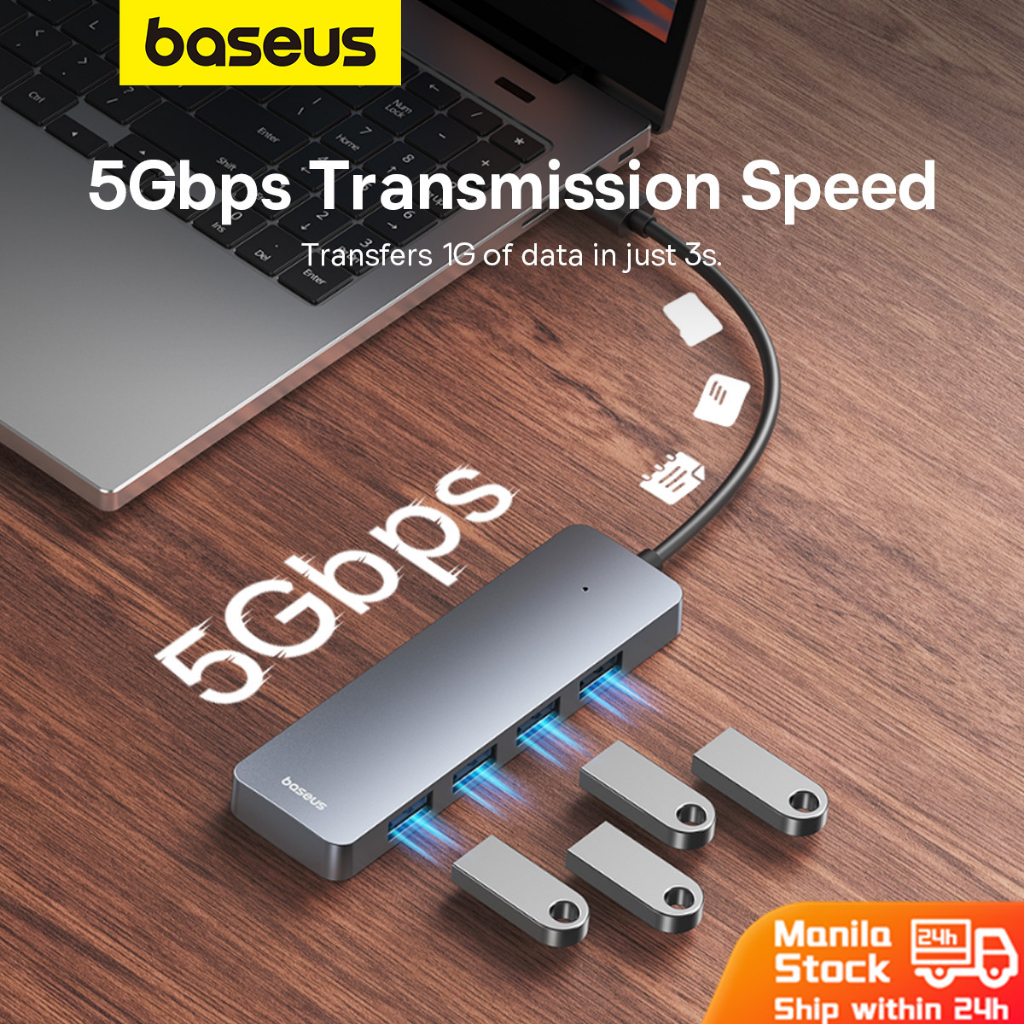 Baseus 4 in 1 USB HUB Multiple USB Splitter 4 Ports High Speed USB 3.0 ...