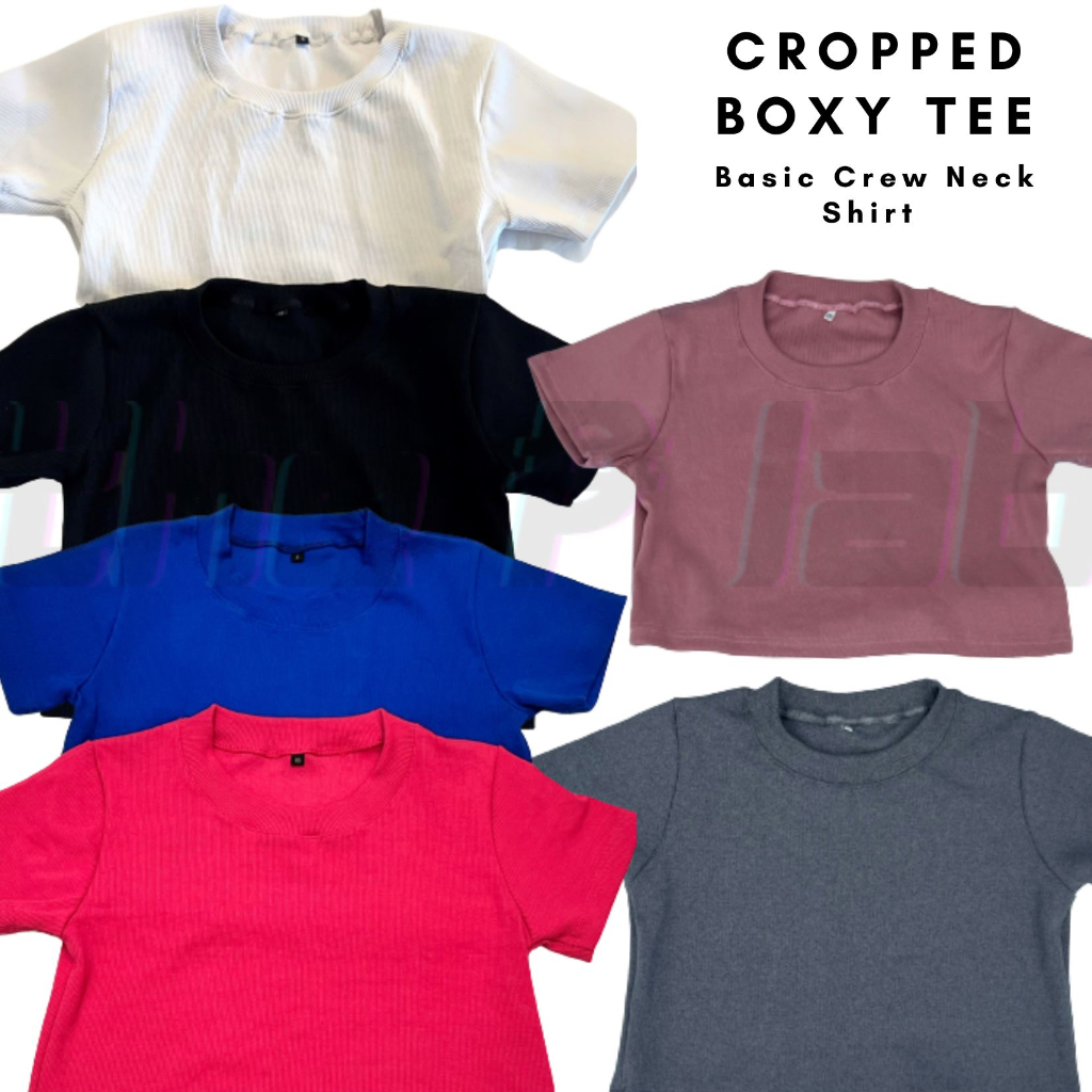 Pro Club Inspired Crew Neck Basic Shirt Cropped Boxy Tee (FOR WOMEN ...