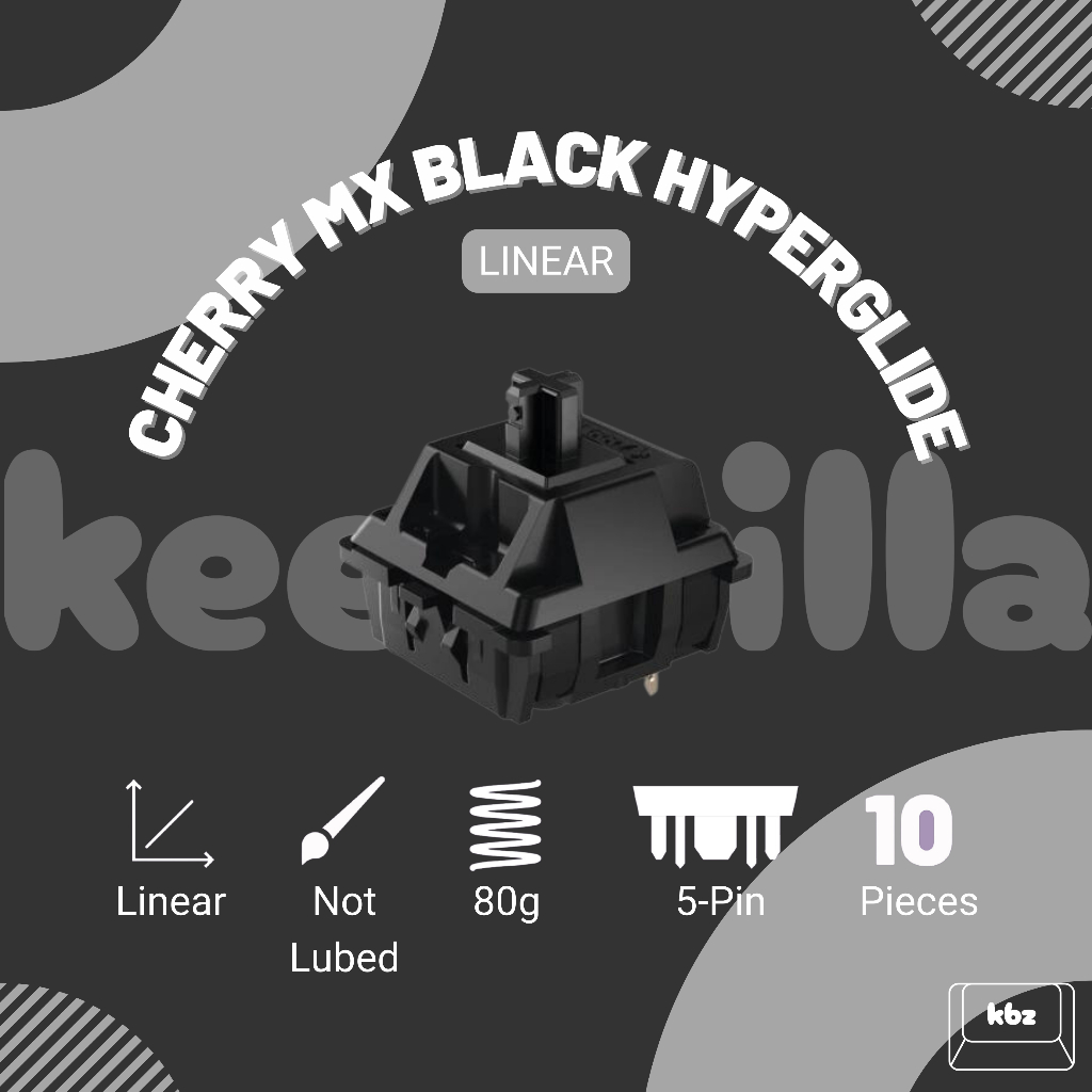 Cherry MX Black Hyperglide Linear Switch Mechanical Keyboard Switch 5 pins 10 pcs | Shopee Malaysia