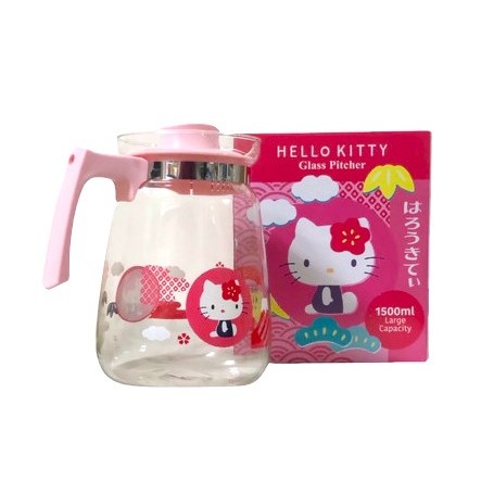 Sanrio Hello Kitty Glass Pitcher - Large Capacity - Imported (1500ml ...