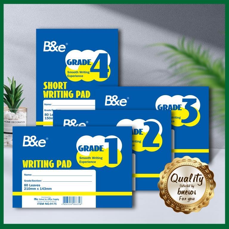 bnesos Stationary School Supplies Writing Pad Grade 1,2,3,4 Paper 80 ...