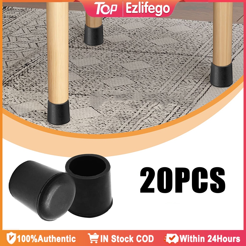 20Pcs Furniture Chair Rubber Foot Cover 19mm Round Rubber Footing Chair ...