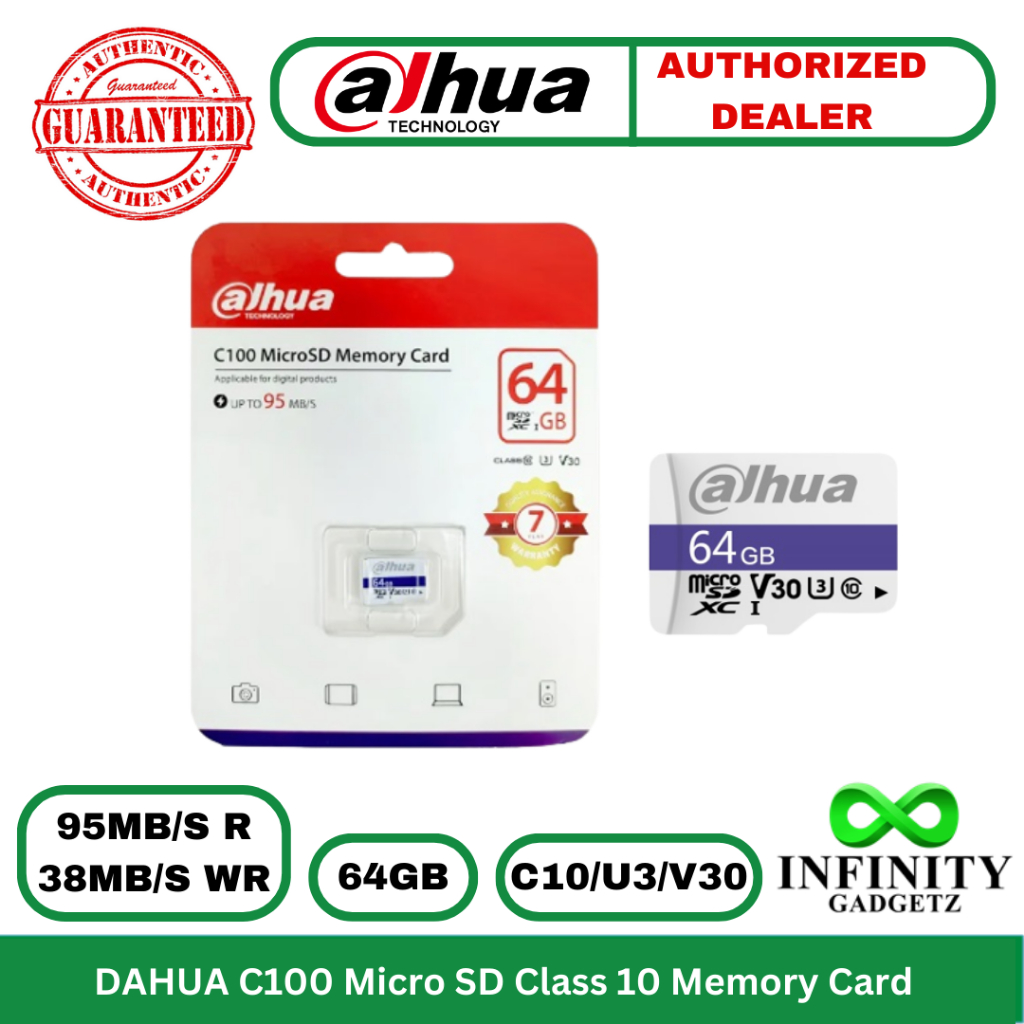 DAHUA C100 64GB Micro SD Class 10 Memory Card TF-C100/64GB | Shopee Malaysia