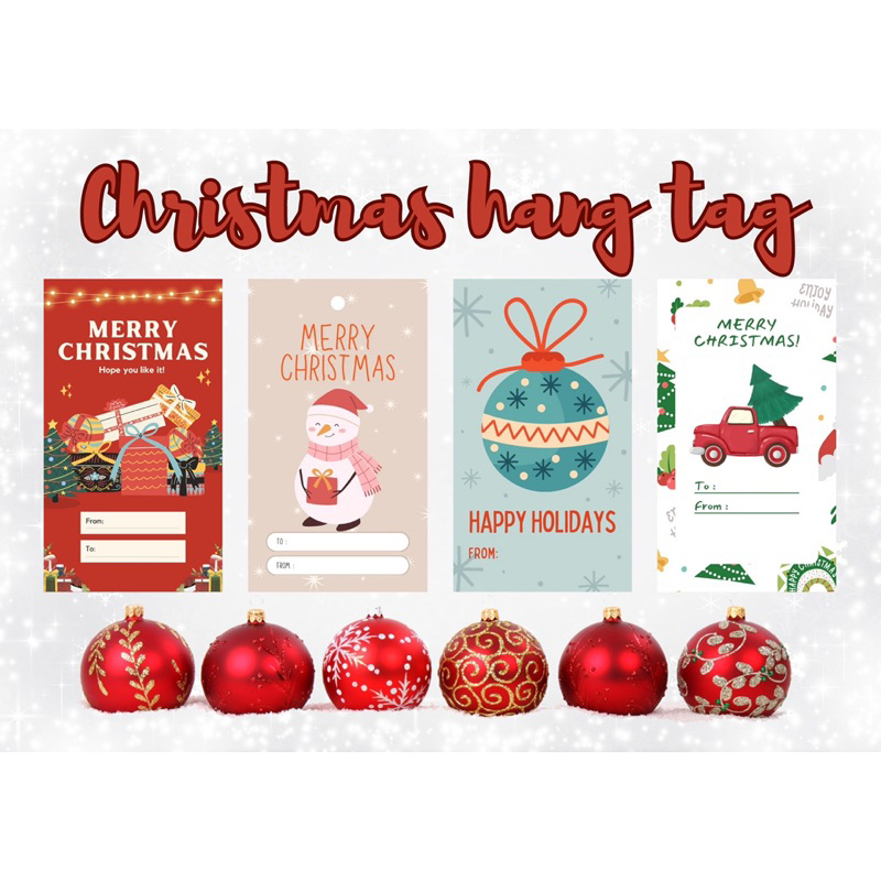 christmas tag/ christmas gift tag / christmas card tag/ vertical gift ...