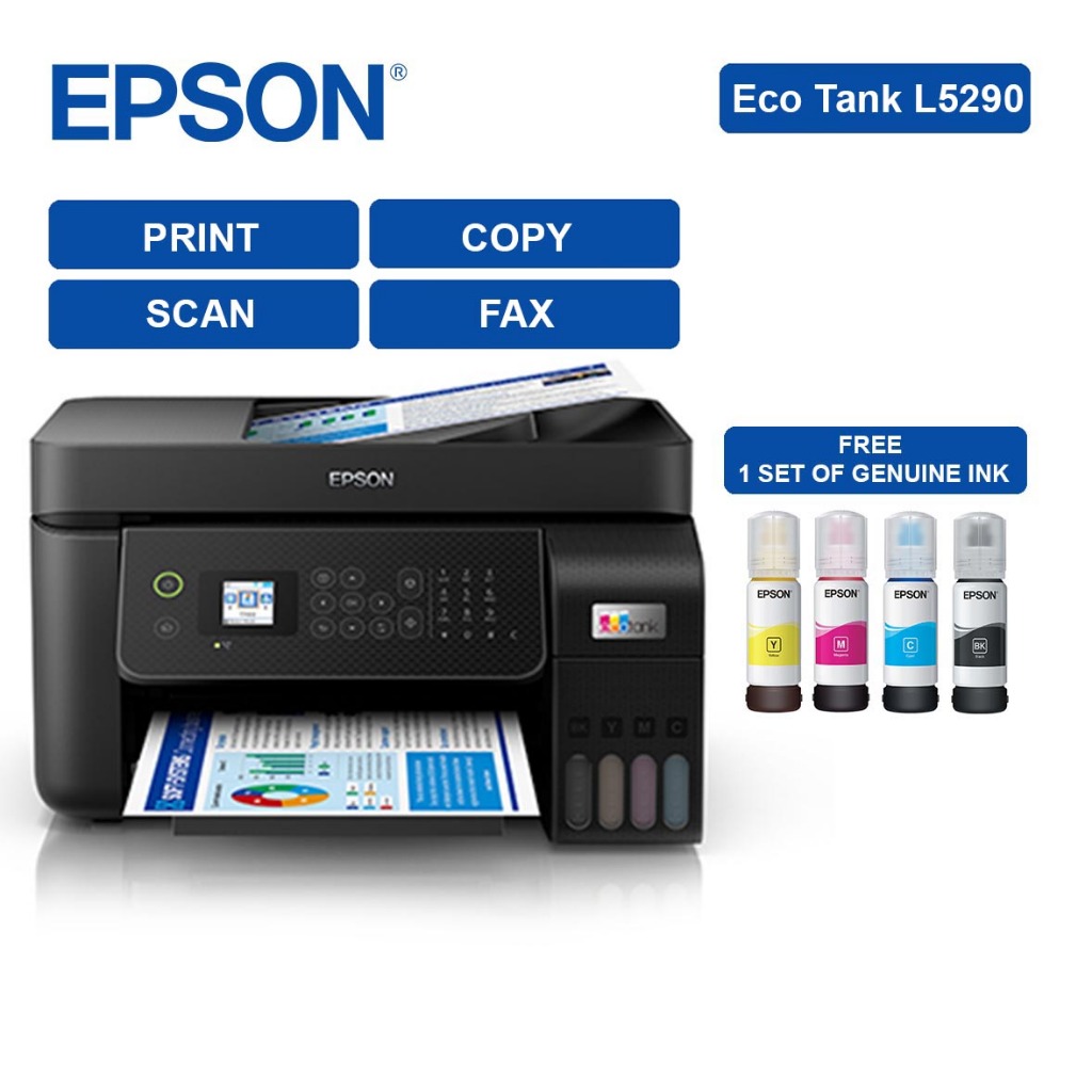 Epson EcoTank L5290 A4 Wi-Fi All-in-One Ink Tank Printer with ADF Ink ...