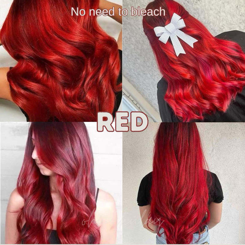Red Permanent Hair Dye series 100ml with oxidizer (no need to bleach ...