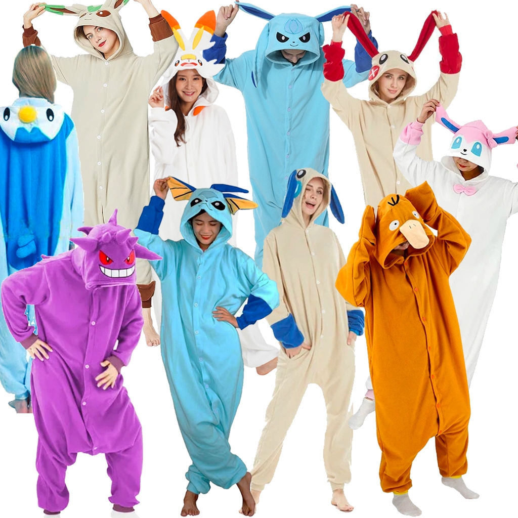 Pokemon Scorbunny Vaporeon Onesie Costume Plusle Psyduck Sylveon Gengar ...