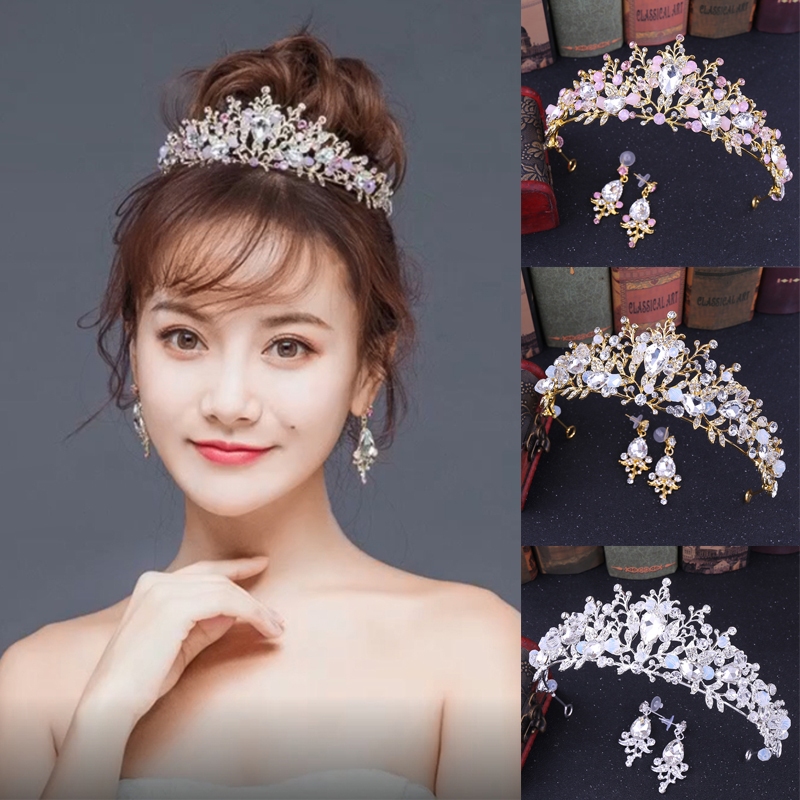 Pearl Bridal Crowns Handmade Tiara Bride Headband Crystal Wedding Queen ...