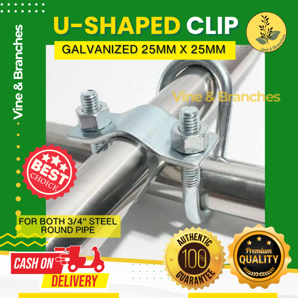 U SHAPED GALVANIZED CLIP FOR GREENHOUSE FIXTURE (25mm x 25mm) | Shopee ...