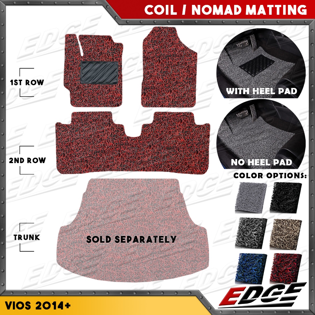 Coil Matting Toyota Vios Prime 2018-2025 // nomad spaghetti car mat ...