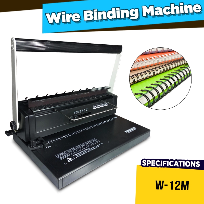 Q-W12M Wire Binding Machine 3:1 Pitch Double Loop Wire Binder Machine A4 Size | Shopee Malaysia