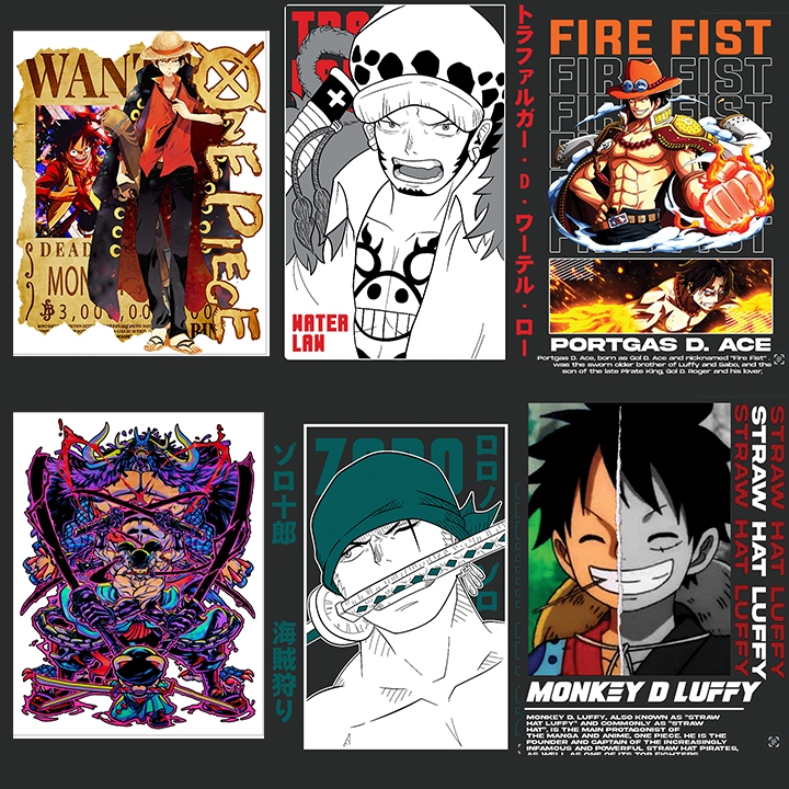IRON ON - ANIME - ONE PIECE vol.3 Designs A4 size print to Press to any ...