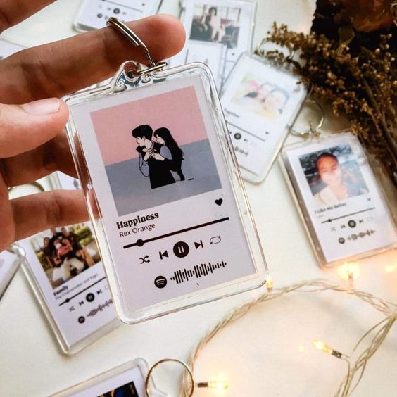 CUSTOMIZABLE ACRYLIC SCANNABLE SPOTIFY KEYCHAIN BACK-TO-BACK GRADUATION ...