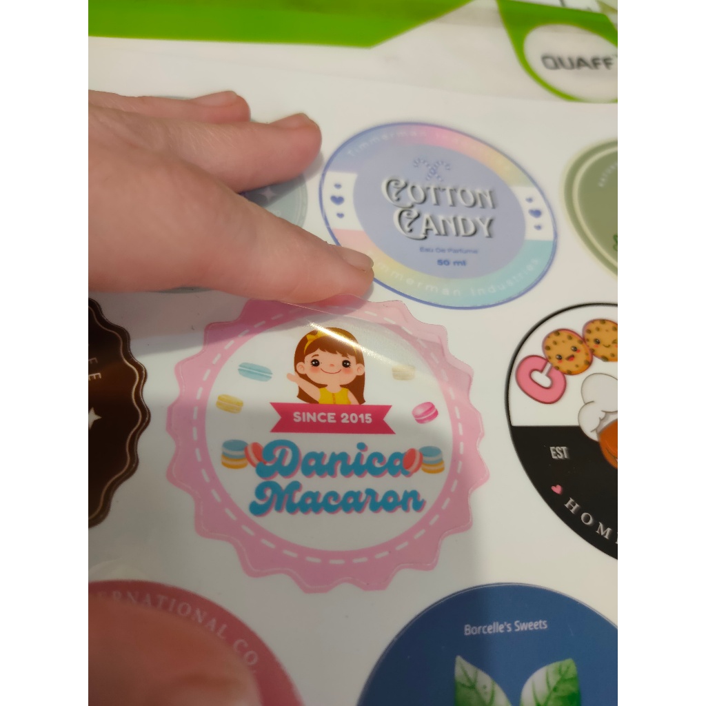 Product label/ Customized Vinyl Sticker 2x2 (15 pcs) | Shopee Malaysia