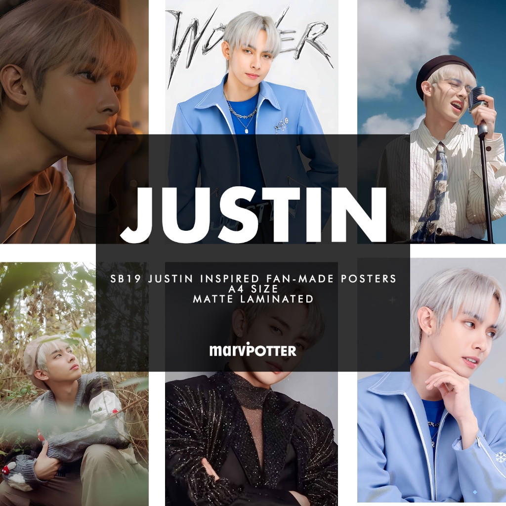 SB19 Mahalima JUSTIN PHOTO A4 Photo Poster Matte Laminated (250GSM) FAN ...