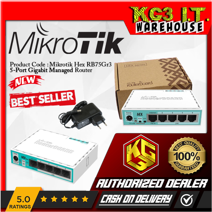 MikroTik Hex Rb750 Gr3 - 5-Port Gigabit Management Router With Anti-Lag ...