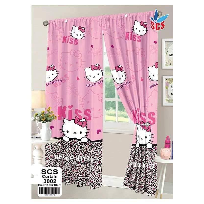 HELLO KITTY CURTAIN SIZE:100X210"CM (1SET PER ORDER) | Shopee Malaysia