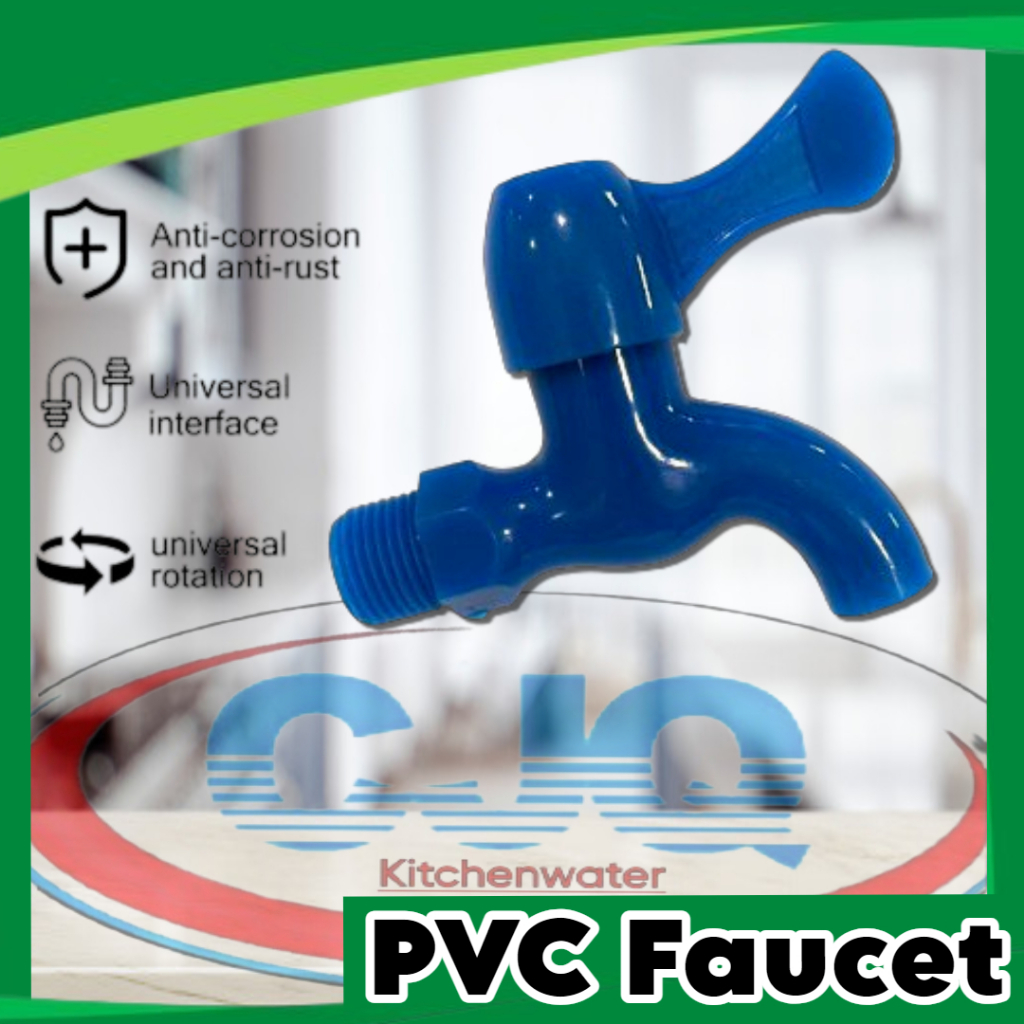 CJQ PVC Blue Plastic Faucet Multipurpose Spigot Kitchen Sink Faucet ...