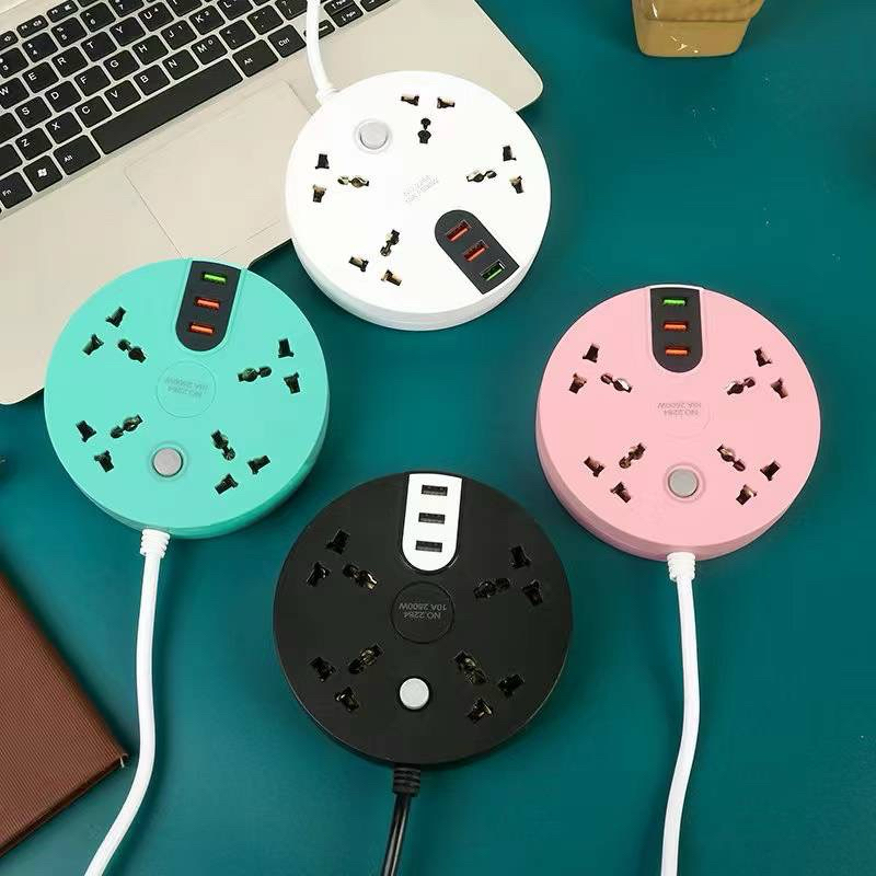 GOOD QUALITY 2M POWER STRIP MULTIPLE SOCKETS WITH 3 UNIVERSAL USB PORTS ...