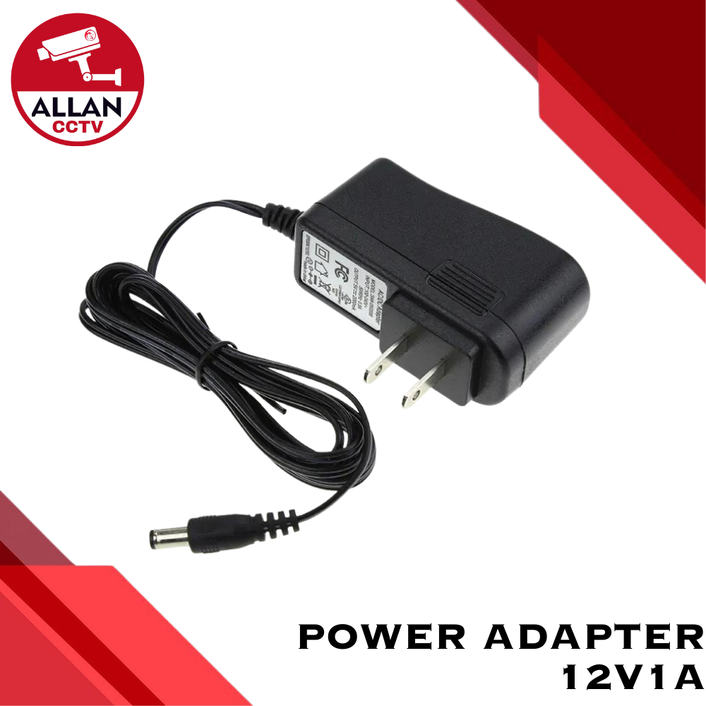 Allan 12V 1A Power Adapter AC100-240V 12W Power Supply for CCTV Camera ...