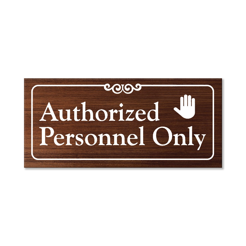 Elegant Authorized Personnel Only Acrylic Door Room Signage for Office ...