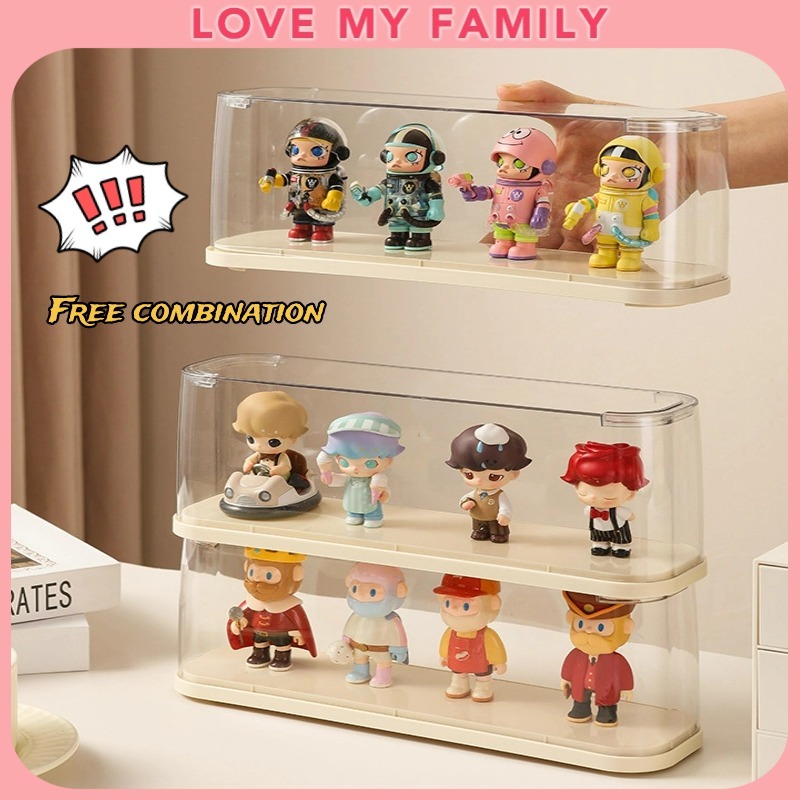 Acrylic Display Case Popmart Storage Organizer Transparent Boxes Stackable Magnetic Dustproof ...