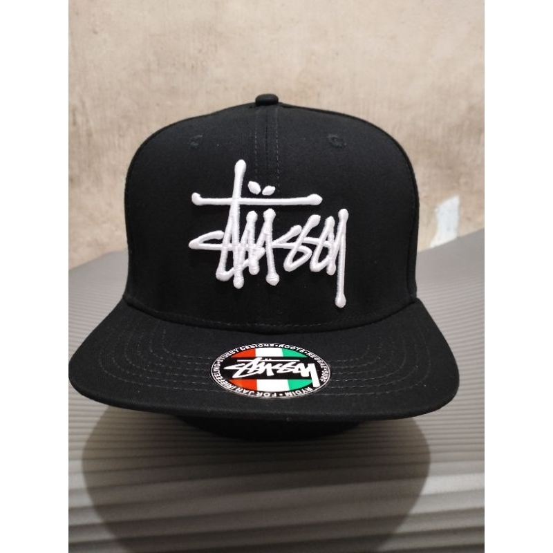 Stussy Cursive Black/Black Snapback Cap | Shopee Malaysia